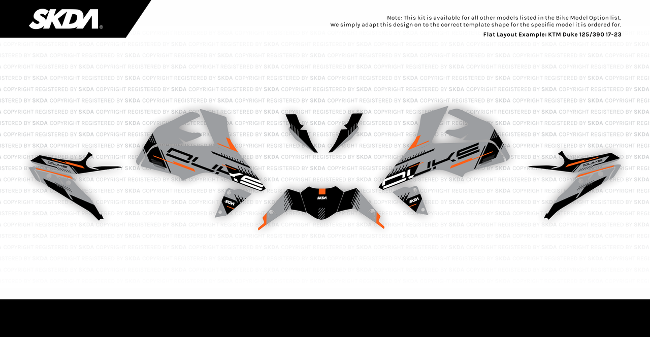 REFRACT Grey KTM Duke Full Graphics Kit - SKDA - AU Store
