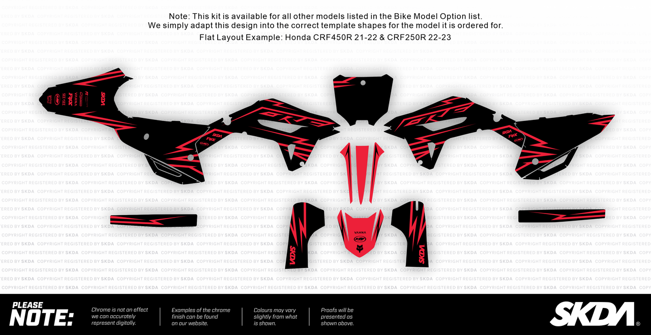 SHOCK CHROME Red CR/CRF Full Graphics Kit - SKDA - AU Store