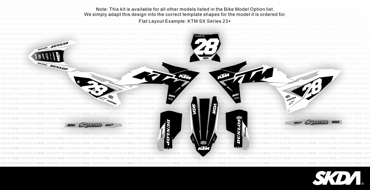 DAGSOM White KTM Full Graphics Kit - SKDA - AU Store