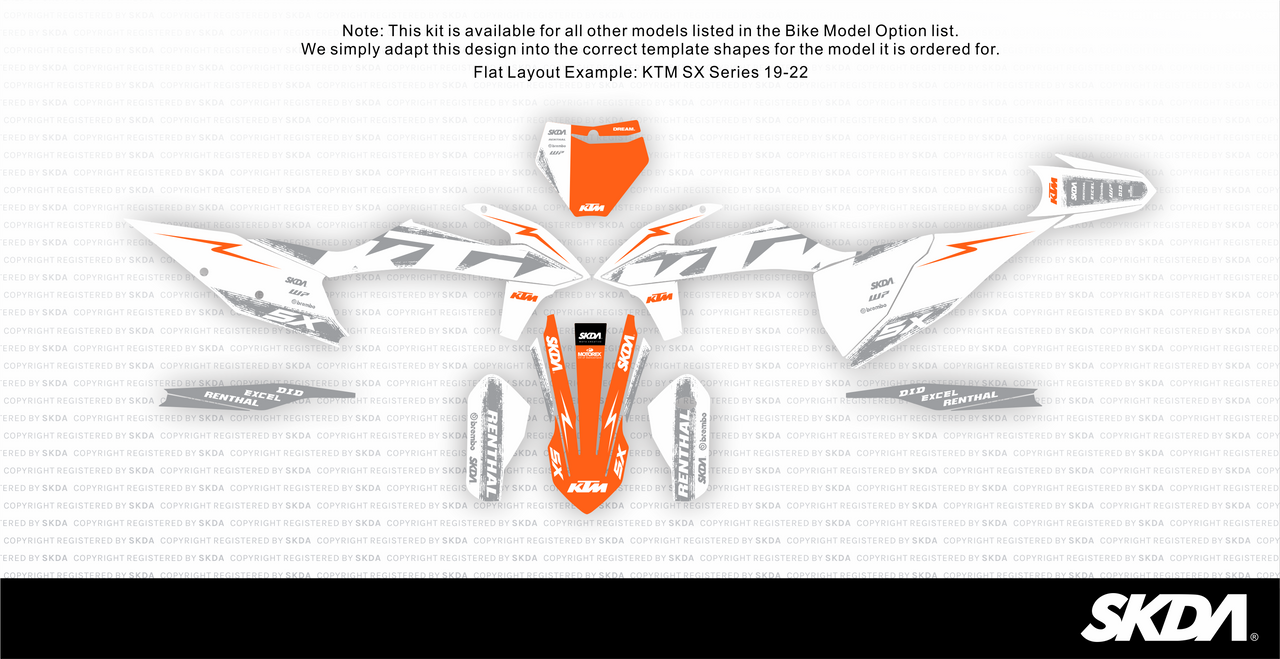 ERODE White KTM Full Graphics Kit - SKDA - AU Store