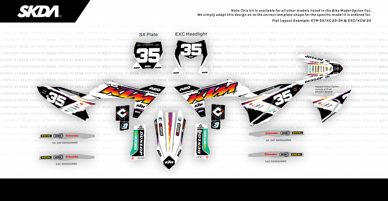 NINETYFIVE White KTM Full Graphics Kit - SKDA - AU Store