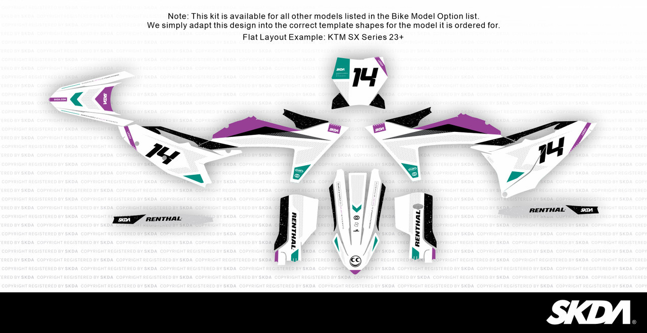 STRIDE Ppl/Teal KTM Full Graphics Kit