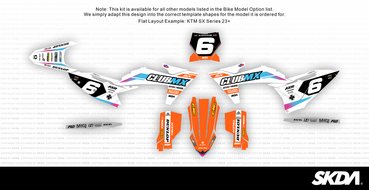 CLUBMX V1 White KTM Full Graphics Kit - SKDA - AU Store