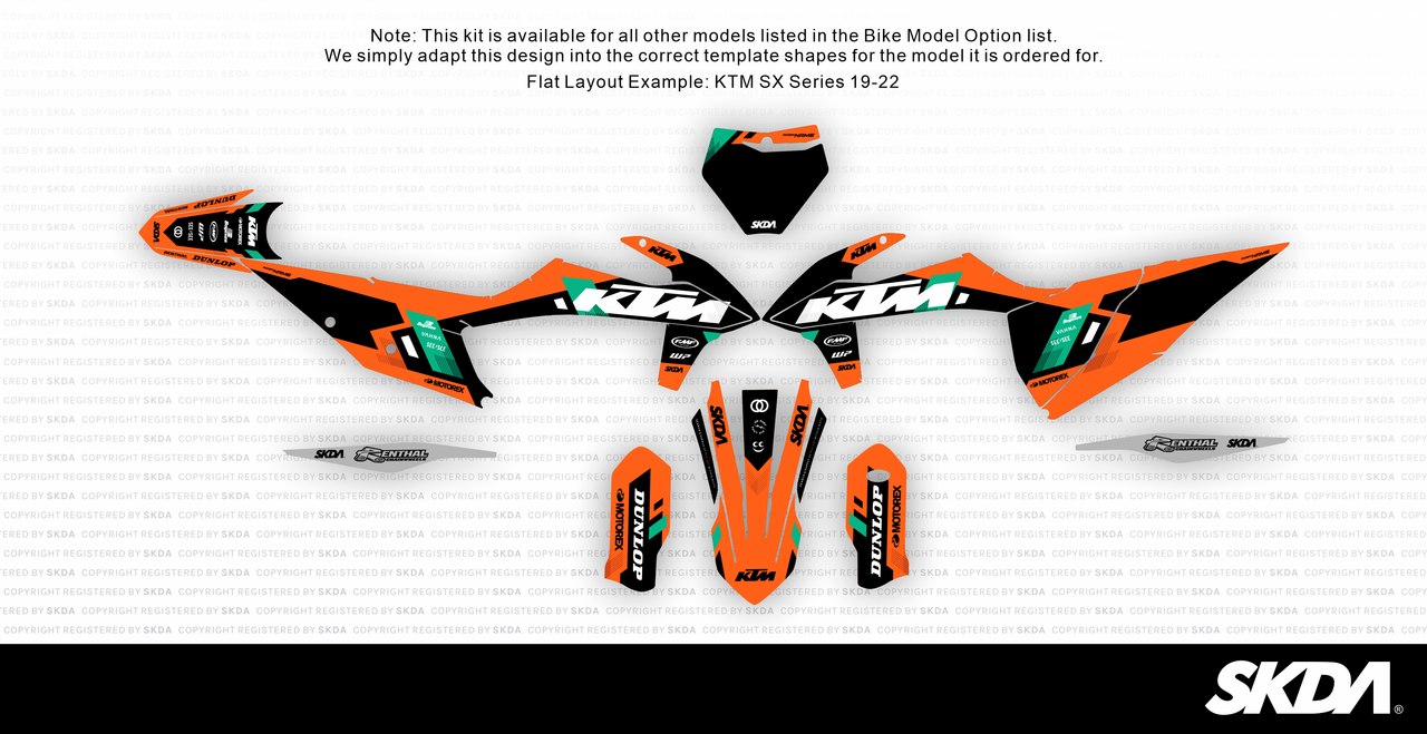 SLEEK Orange KTM Full Graphics Kit - SKDA - AU Store