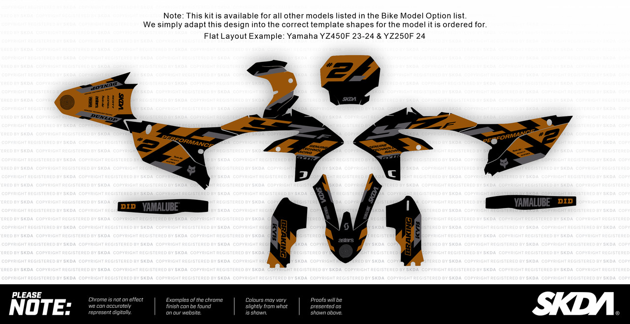 AXE CHROME Bronze YZF/WRF Full Graphics Kit - SKDA - AU Store