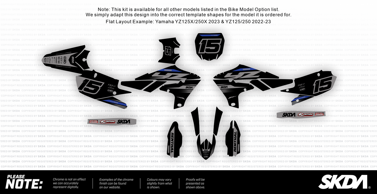SMOKE CHROME Black YZF/WRF Full Graphics Kit - SKDA - AU Store