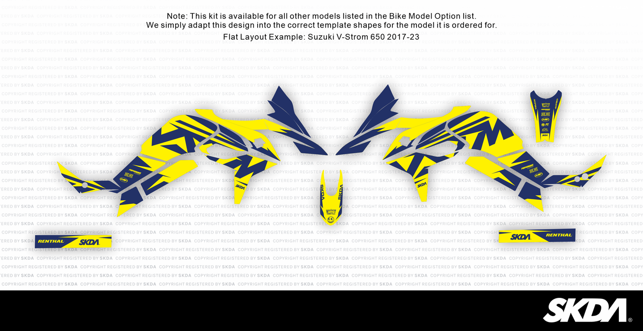 BITE Yellow V-Strom Full Graphics Kit - SKDA - AU Store