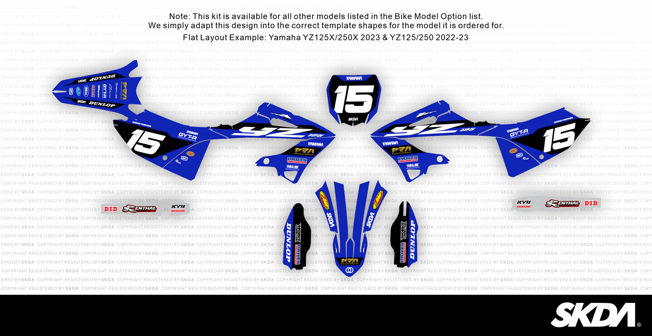 AZURE Blue YZ Full Graphics Kit - SKDA - AU Store