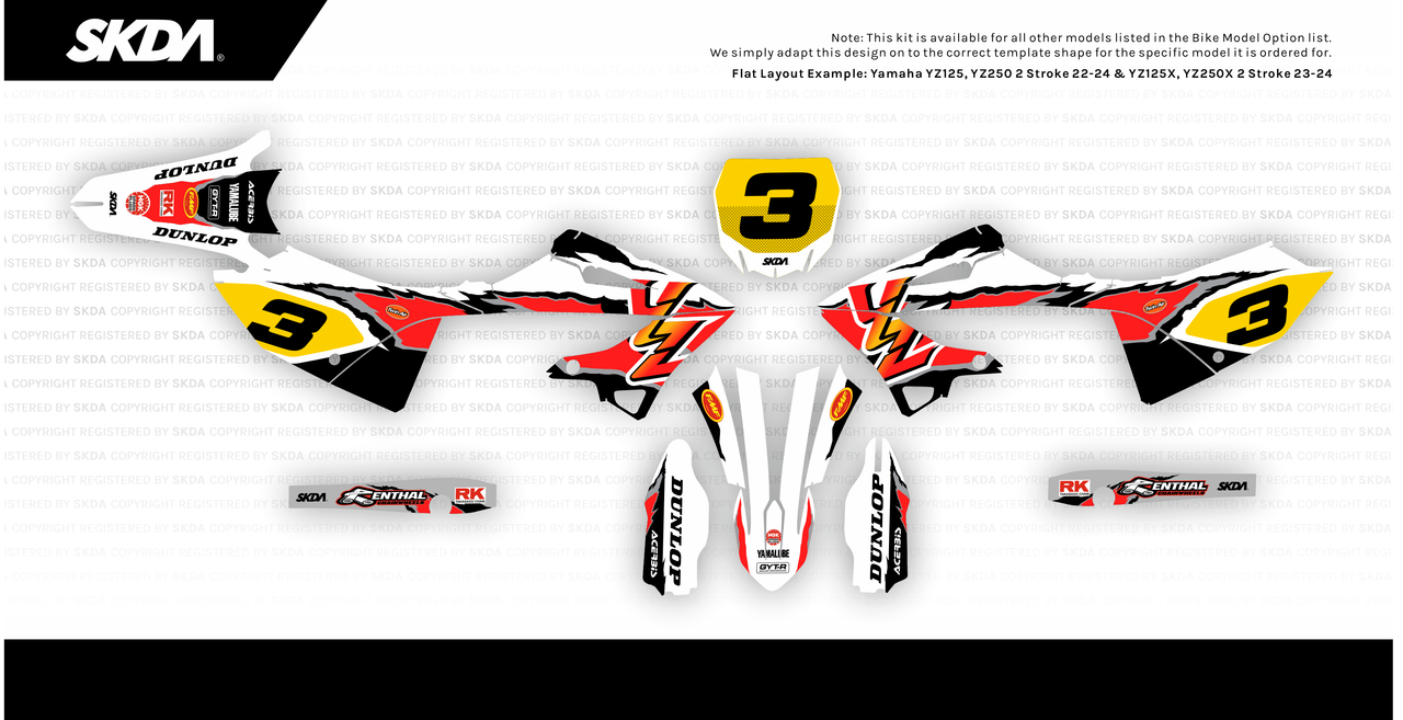 REWIND Wht/Red YZ Full Graphics Kit - SKDA - AU Store