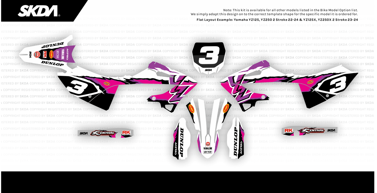 REWIND Pink/Ppl YZ Full Graphics Kit - SKDA - AU Store