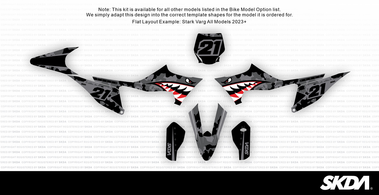 BOMBER Black Stark Varg Full Graphics Kit - SKDA - AU Store