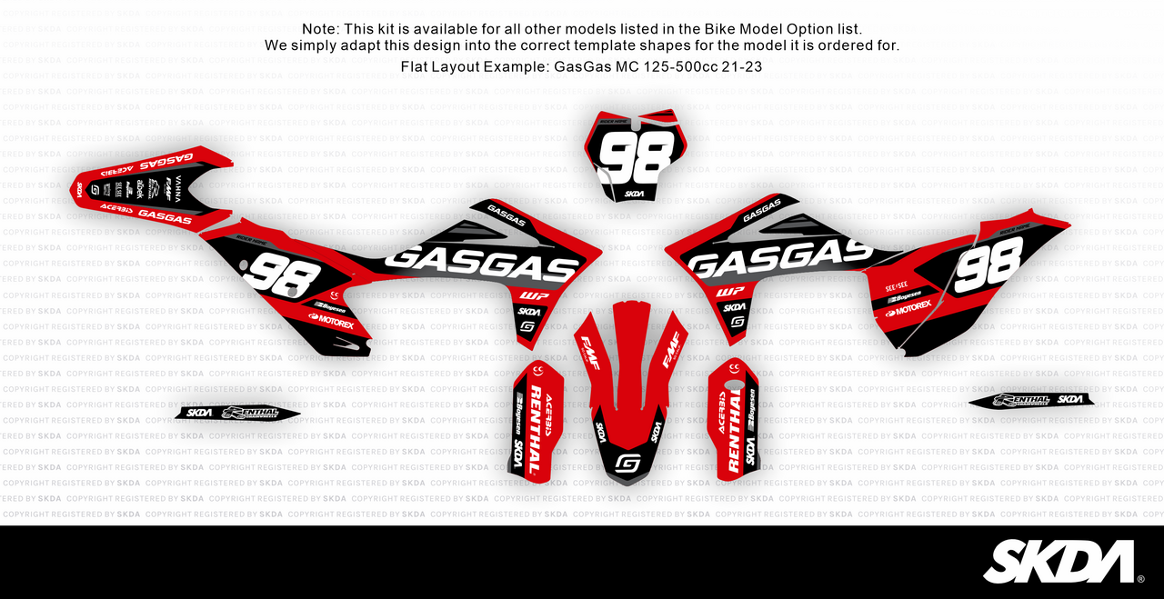 SURGE Red/Blk GasGas Full Graphics Kit - SKDA - AU Store