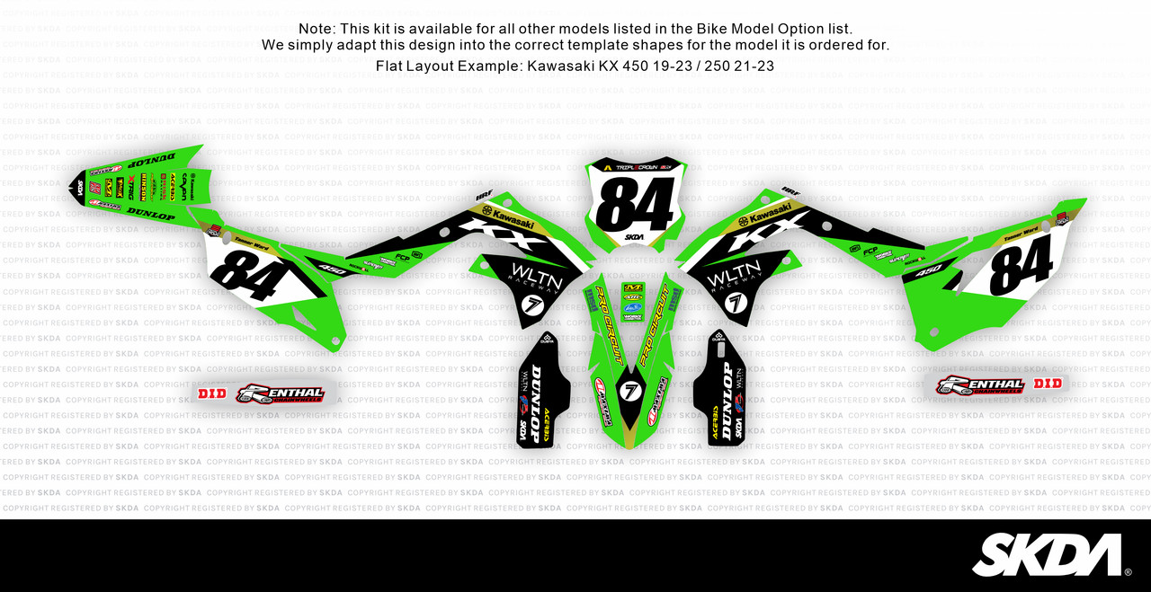 Kawasaki KX/KXF Graphics Kit - by SK Designs Australia