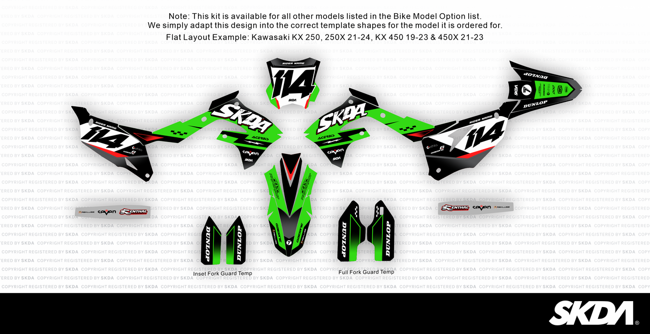 Kawasaki KX/KXF Graphics Kit - by SK Designs Australia