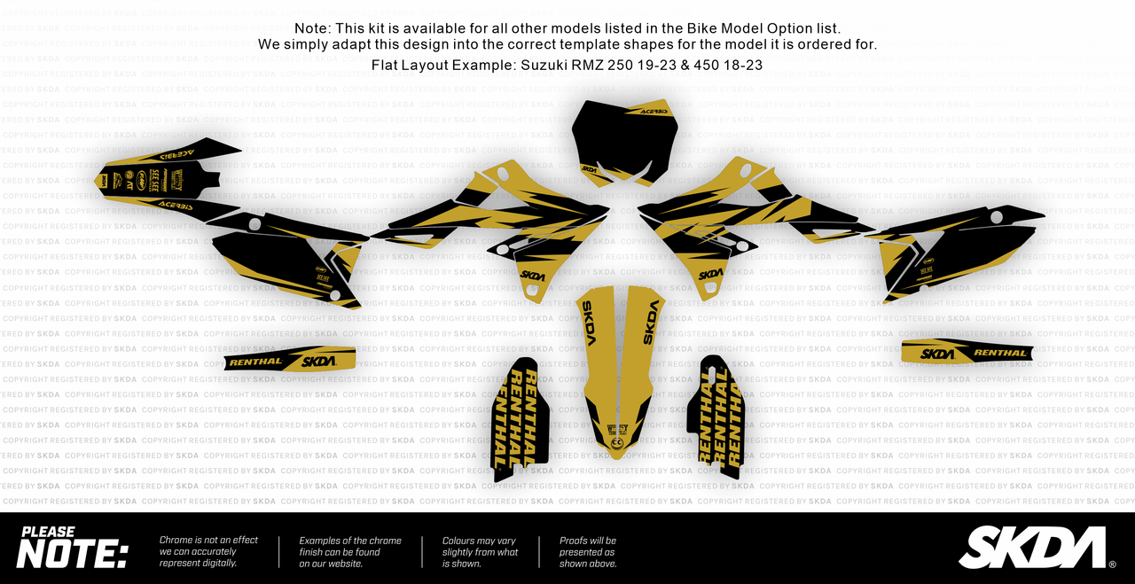 BITE CHROME Gold Suzuki Full Graphics Kit - SKDA - AU Store
