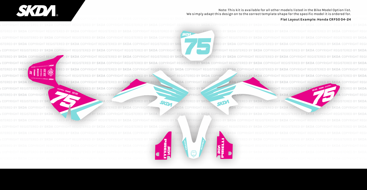 Honda Mini Bike Full Graphics Kit - by SKDA Moto Creative.