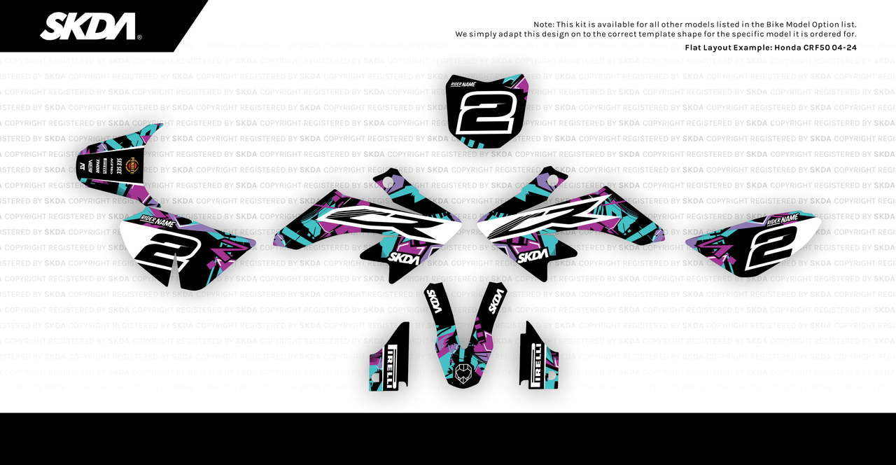 Honda Mini Bike Full Graphics Kit - by SKDA Moto Creative.
