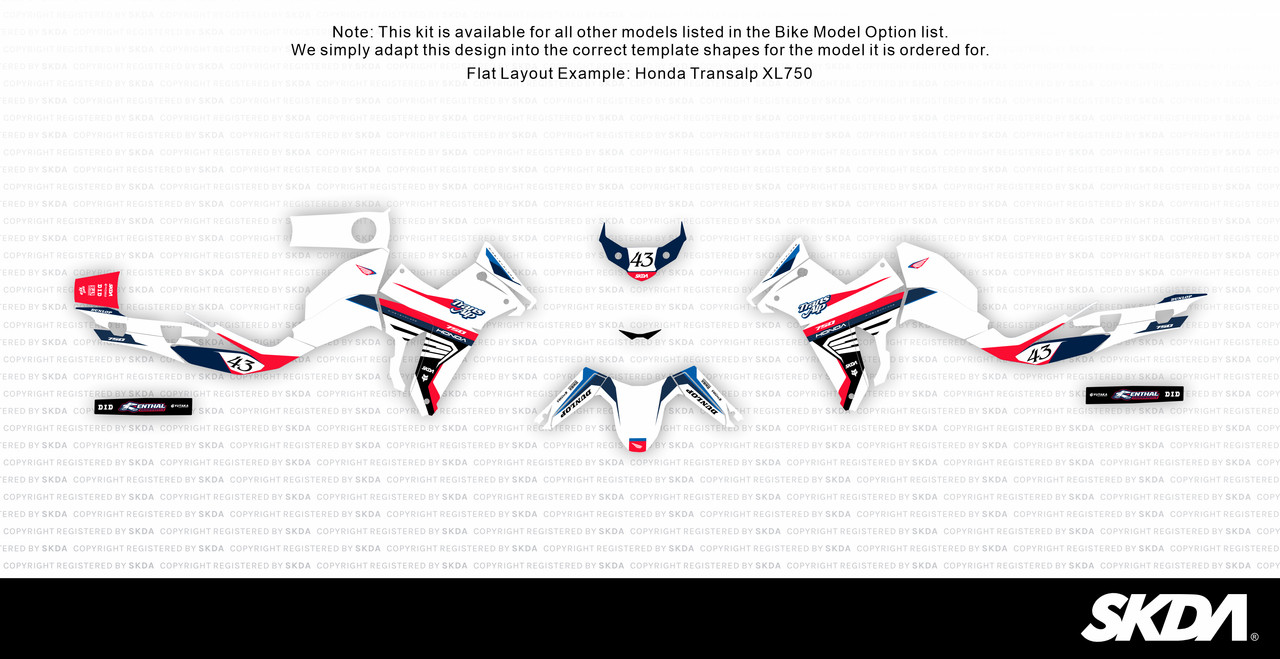 SHVRP White Transalp Full Graphics Kit - SKDA - AU Store