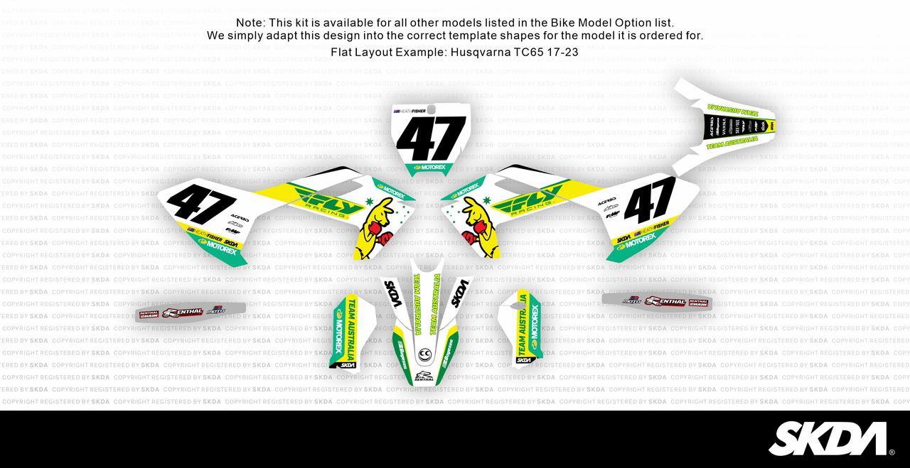 TEAM AU Husqvarna Mini Bike Full Graphics Kit - SKDA - AU Store