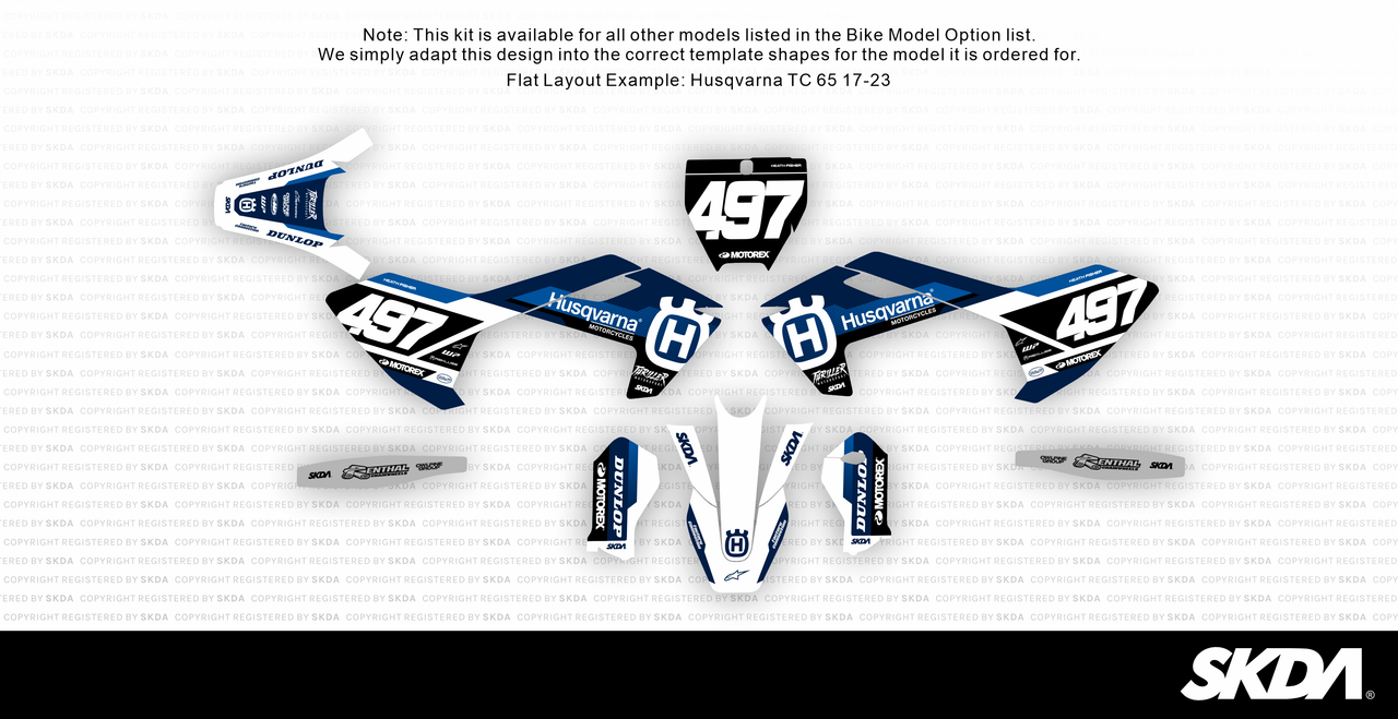 STEALTH Navy Husqvarna Mini Bike Full Graphics Kit - SKDA - AU Store