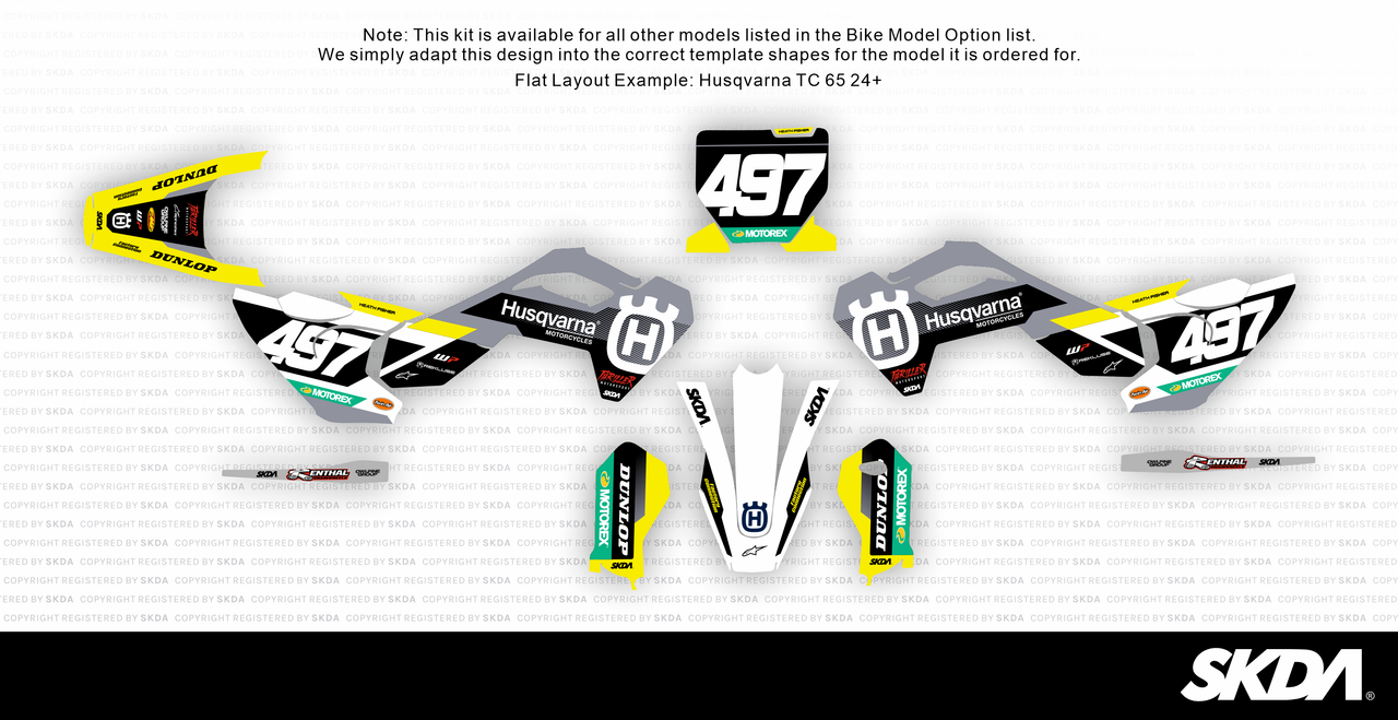 STEALTH Ylw/Grey Husqvarna Mini Bike Full Graphics Kit - SKDA - AU Store