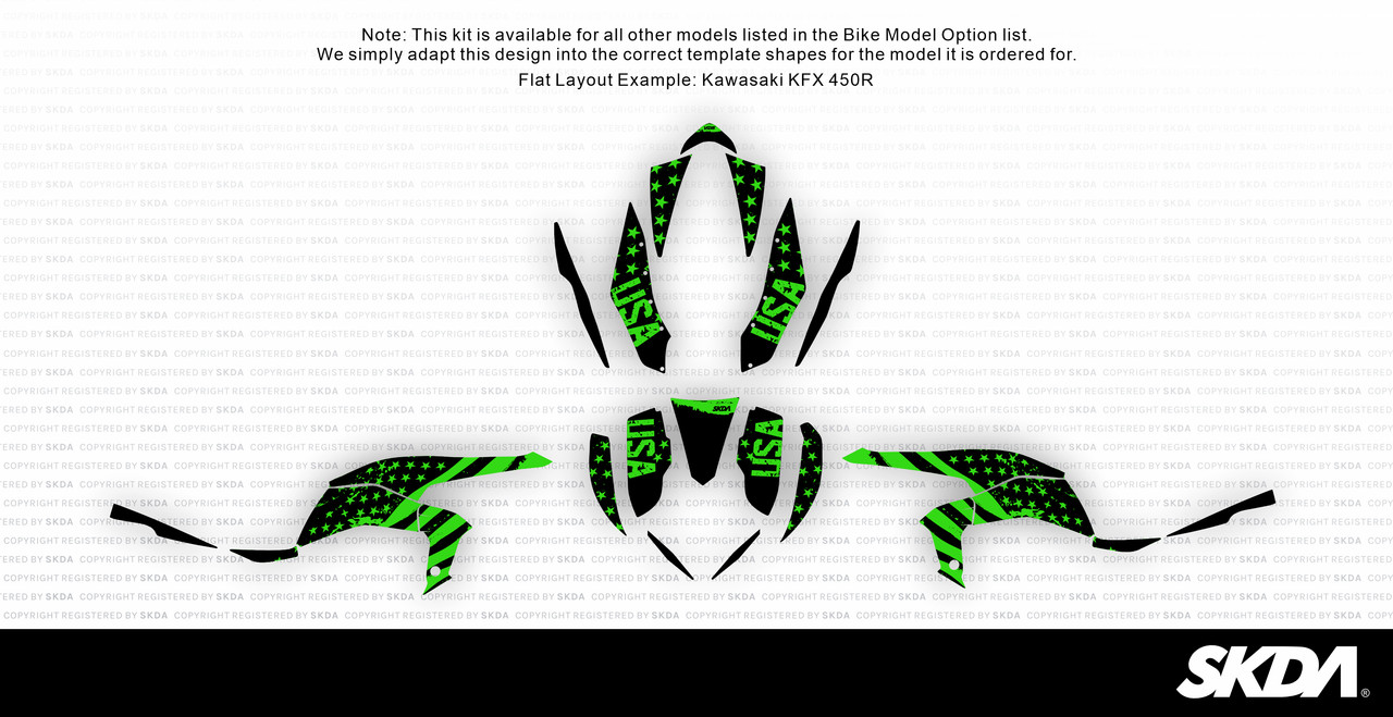GRIT Green Kawasaki ATV Full Graphics Kit - SKDA - AU Store