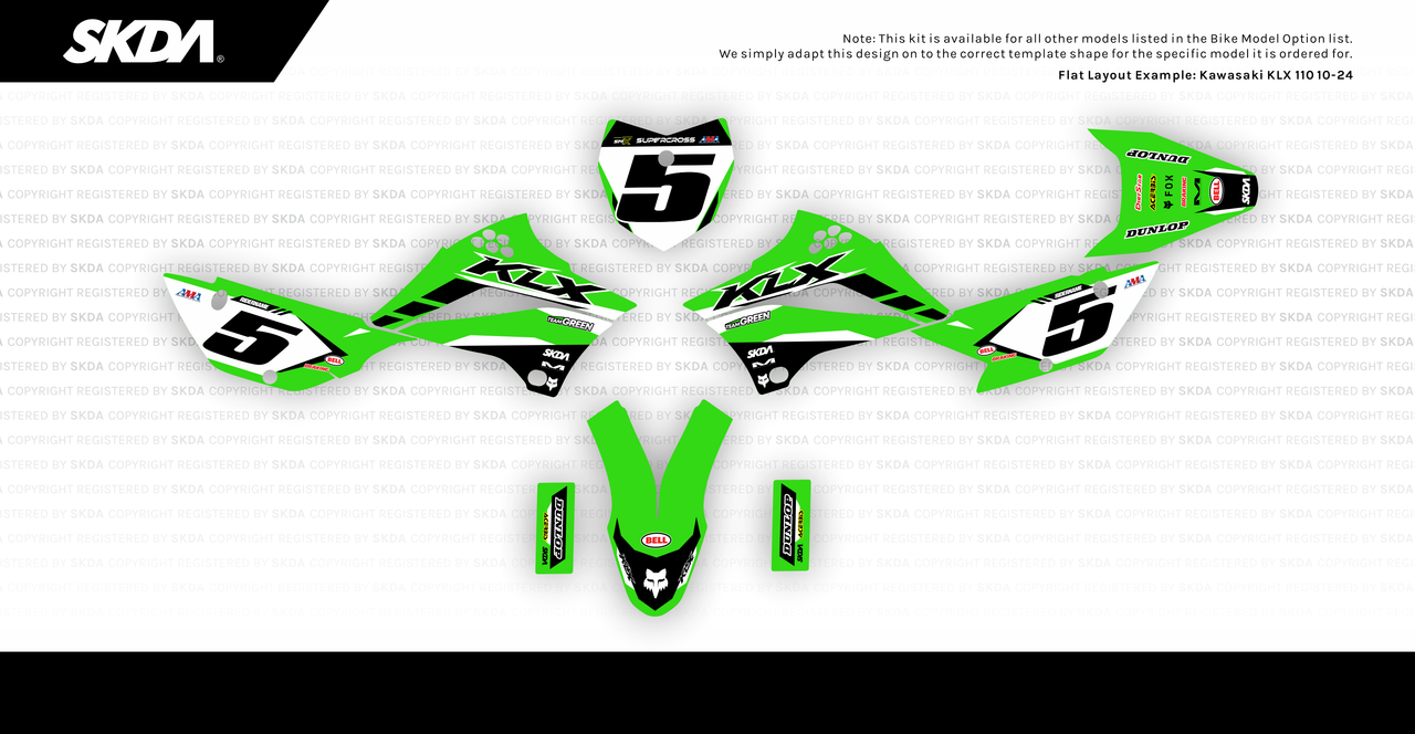Kawasaki Mini Bike Full Graphics Kits - SKDA Moto Creative