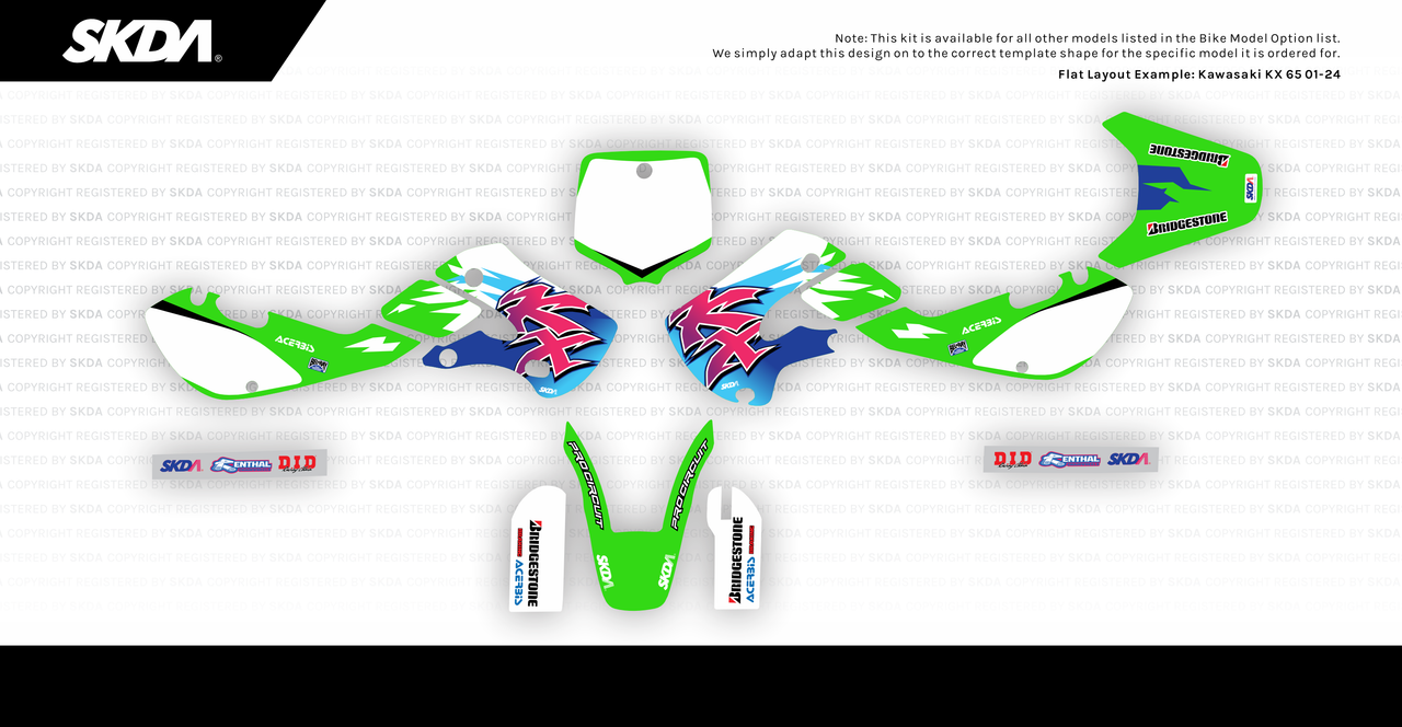 Kawasaki Mini Bike Full Graphics Kits - SKDA Moto Creative