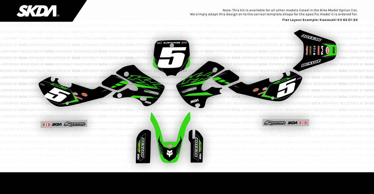 Kawasaki Mini Bike Full Graphics Kits - SKDA Moto Creative