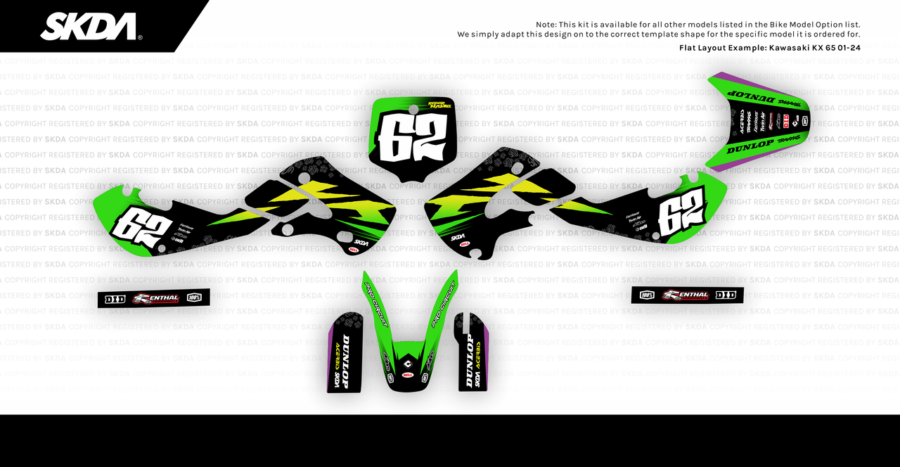 Kawasaki Mini Bike Full Graphics Kits - SKDA Moto Creative