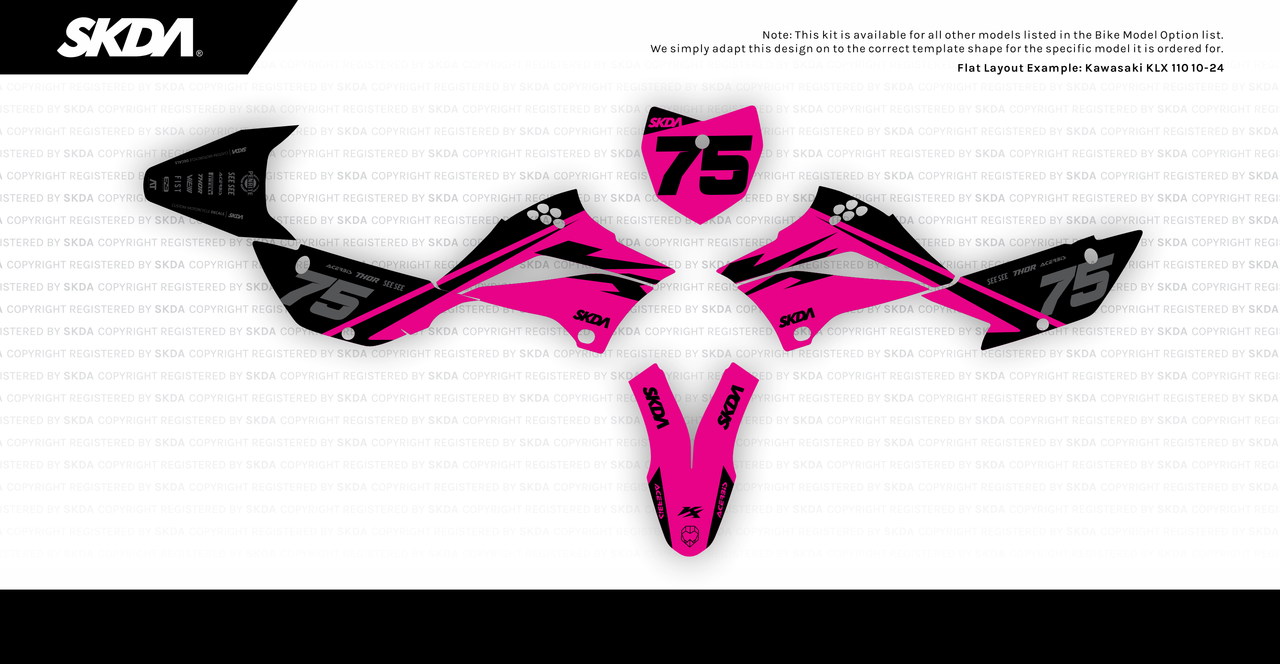 Kawasaki Mini Bike Full Graphics Kits - SKDA Moto Creative