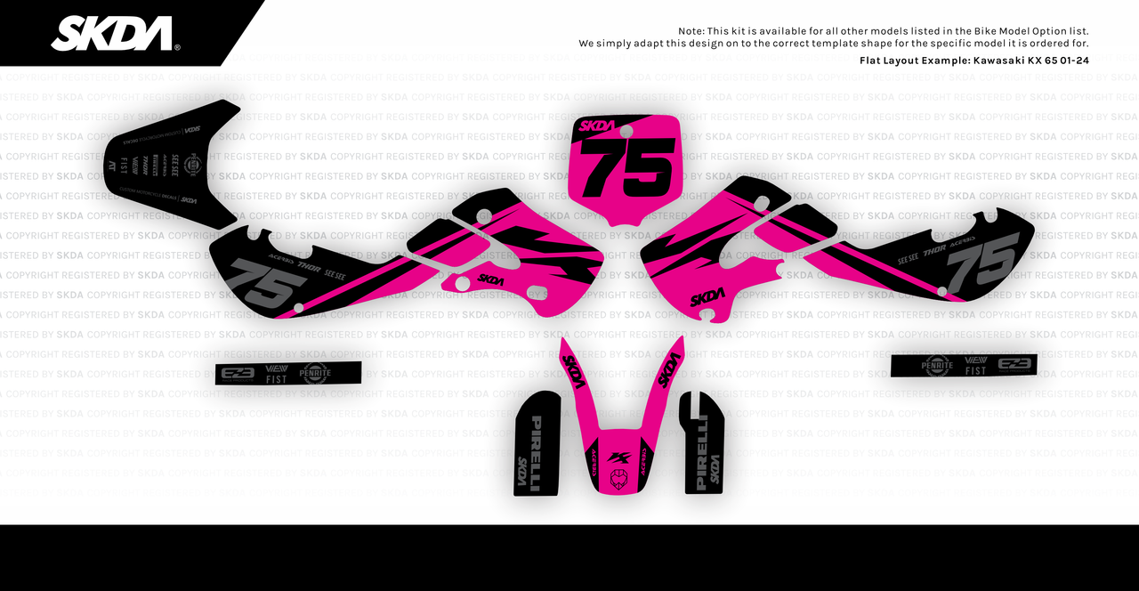 Kawasaki Mini Bike Full Graphics Kits - SKDA Moto Creative