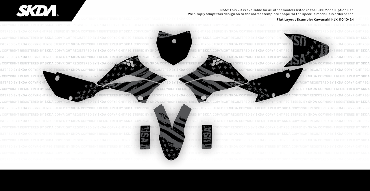 Kawasaki Mini Bike Full Graphics Kits - SKDA Moto Creative