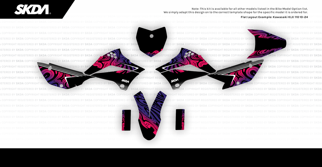 Kawasaki Mini Bike Full Graphics Kits - SKDA Moto Creative
