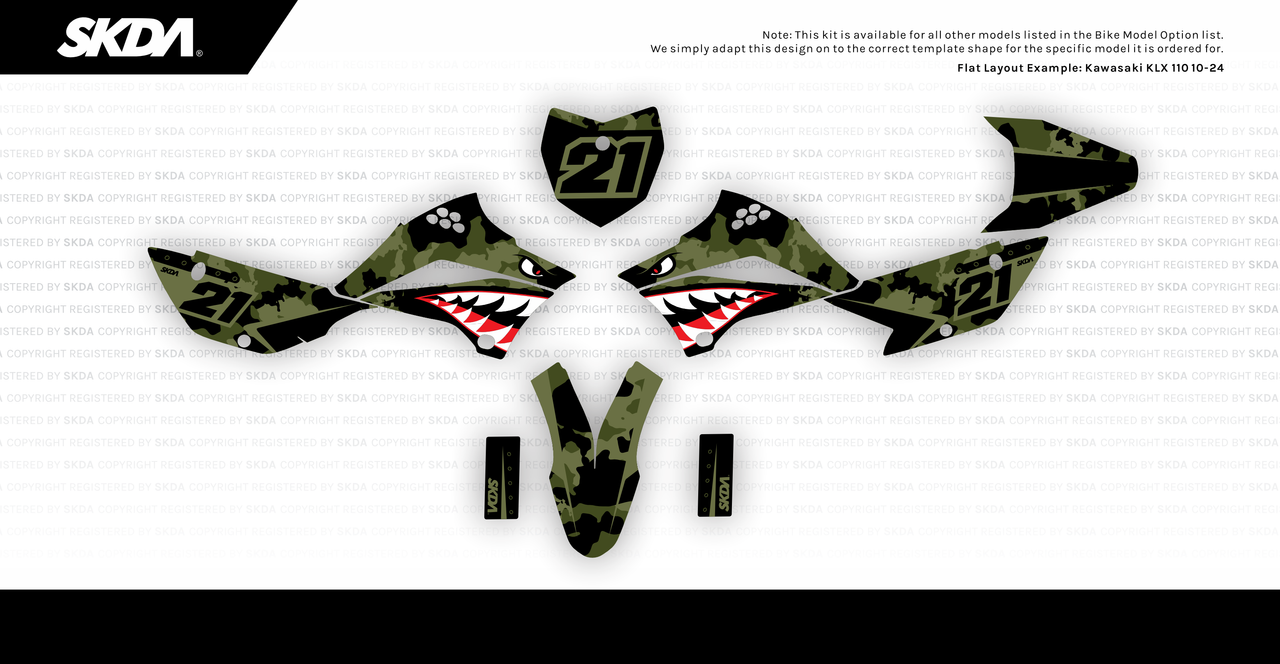 Kawasaki Mini Bike Full Graphics Kits - SKDA Moto Creative