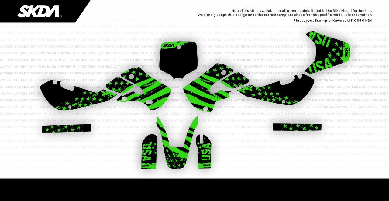Kawasaki Mini Bike Full Graphics Kits - SKDA Moto Creative