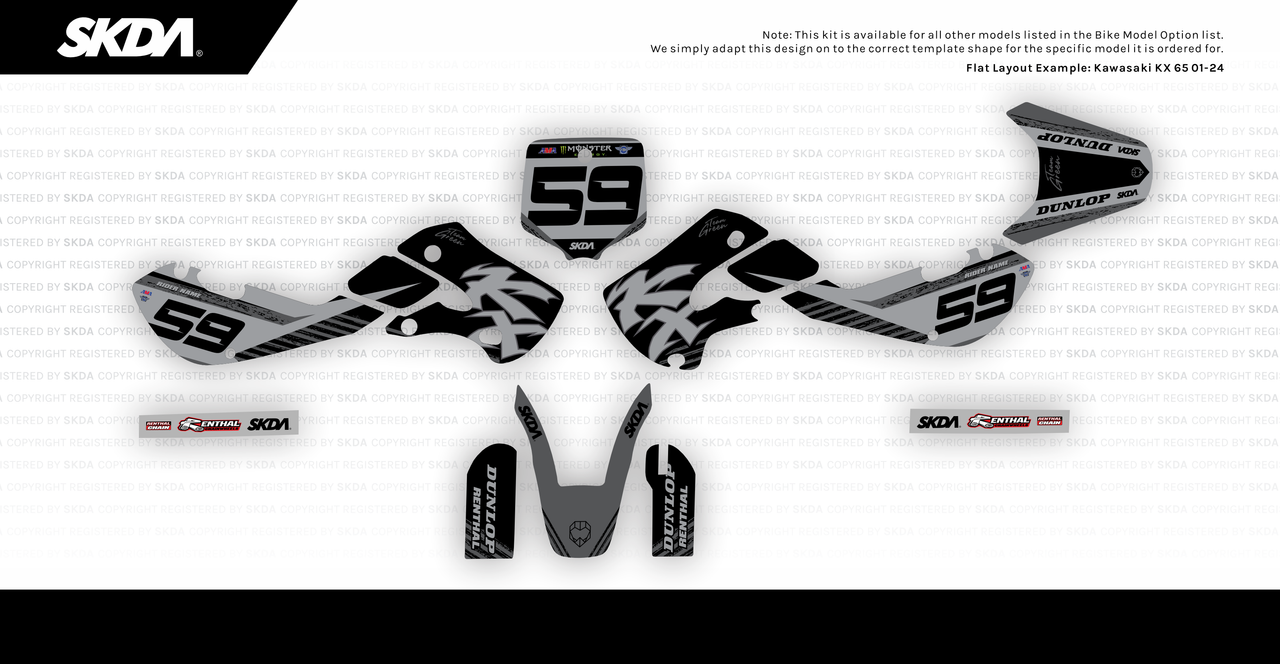 Kawasaki Mini Bike Full Graphics Kits - SKDA Moto Creative