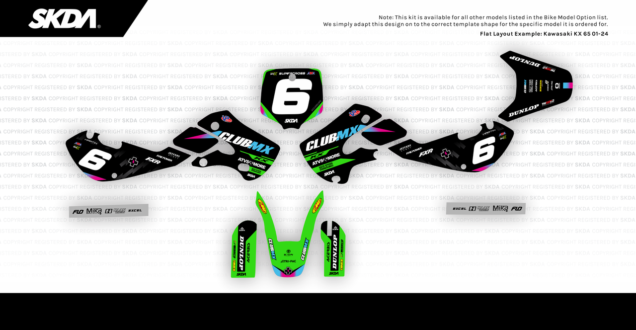 Kawasaki Mini Bike Full Graphics Kits - SKDA Moto Creative