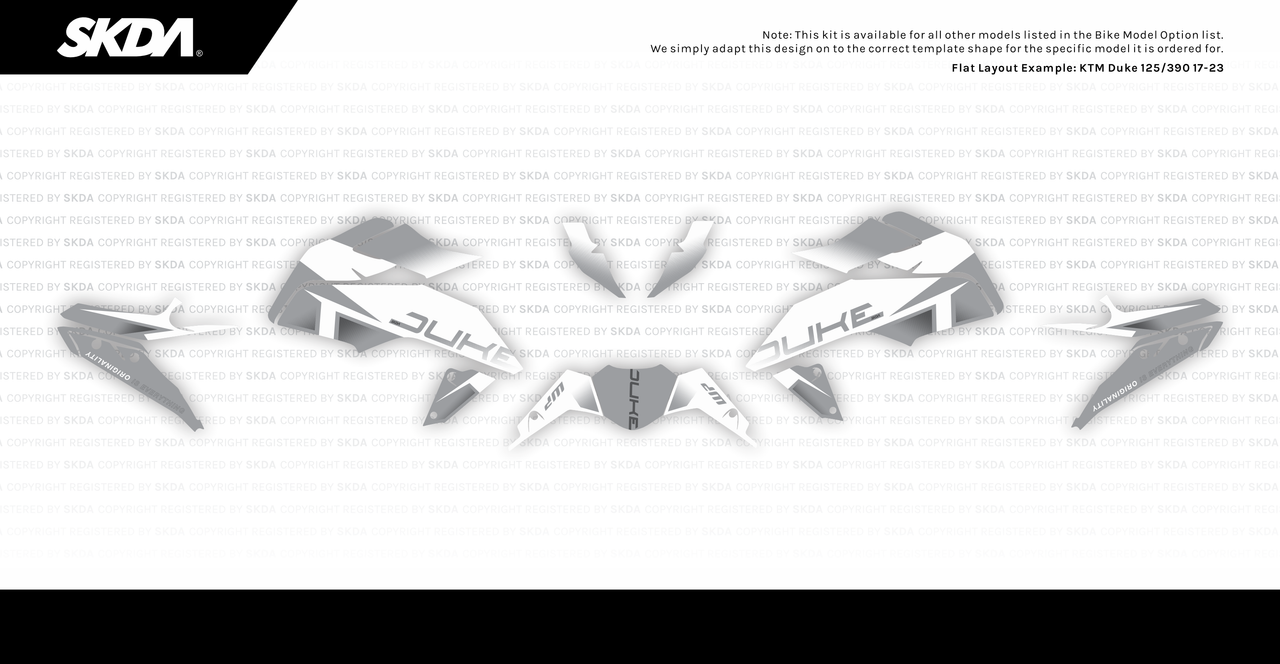 TRIBAL White KTM Duke Full Graphics Kit - SKDA - AU Store