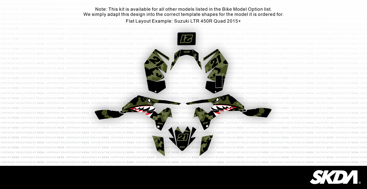 BOMBER Khaki Suzuki ATV Full Graphics Kit - SKDA - AU Store