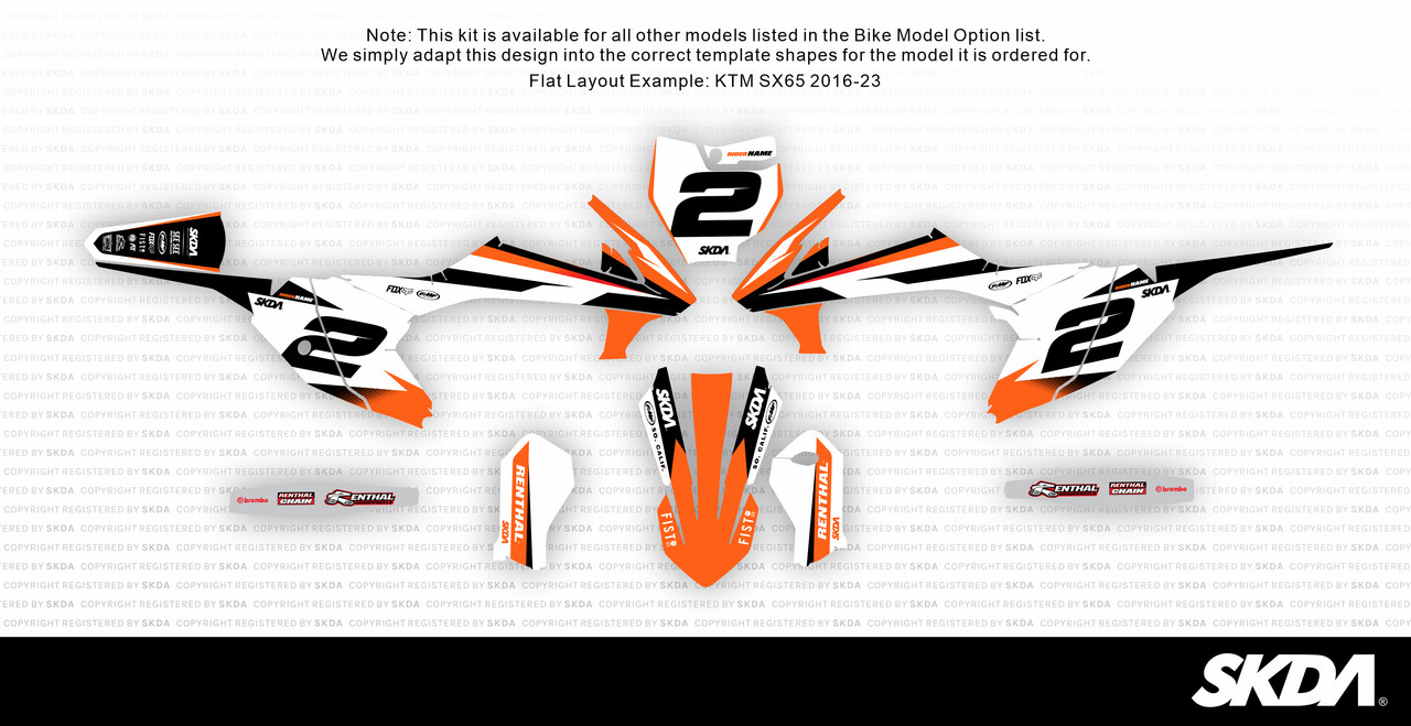 ARISE White KTM Mini Bike Full Graphics Kit - SKDA - AU Store