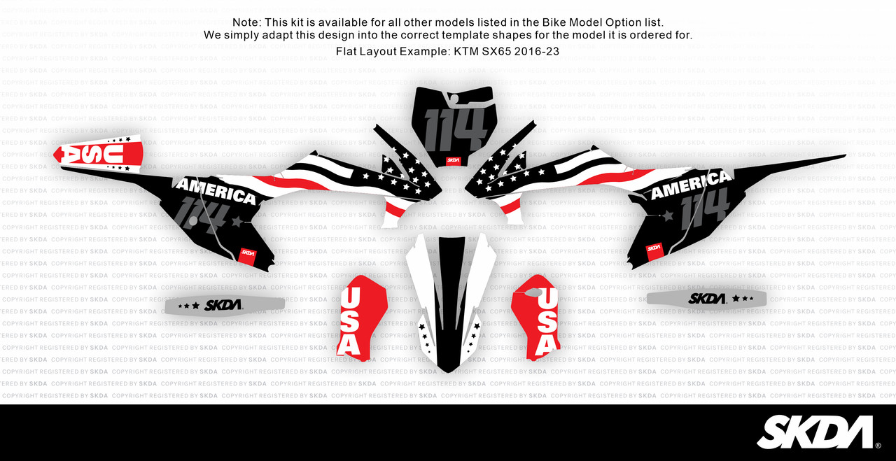 BLK USA KTM Mini Bike Full Graphics Kit - SKDA - AU Store