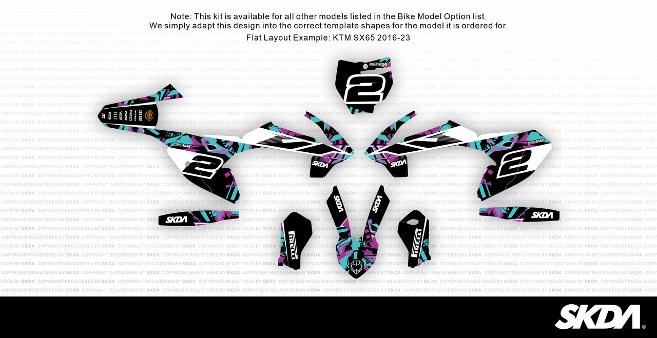 SHATTER Teal KTM Mini Bike Full Graphics Kit - SKDA - AU Store