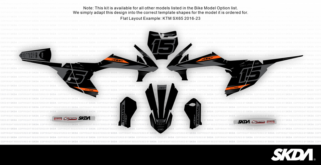 SMOKE V2 Blk/Grey KTM Mini Bike Full Graphics Kit - SKDA - AU Store