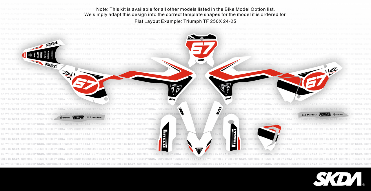 HERITAGE Blk/Red Triumph TF Full Graphics Kit - SKDA - AU Store