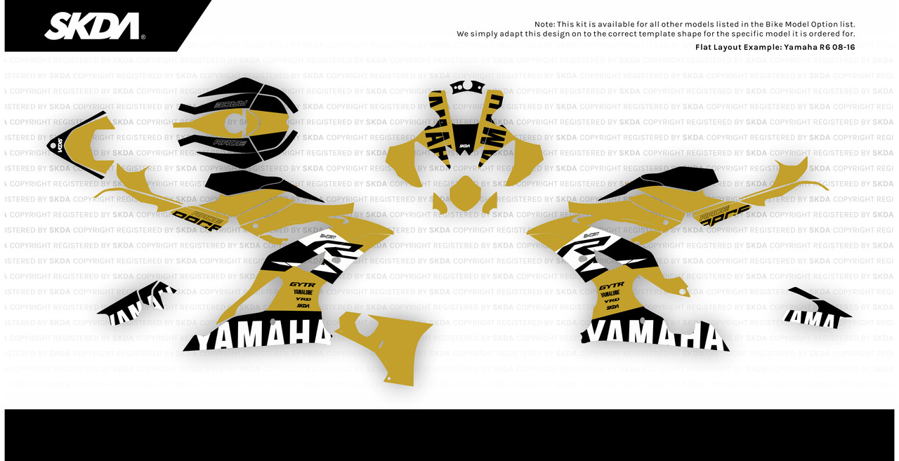IDLE CHROME Gold Supersport Full Graphics Kit - SKDA - AU Store