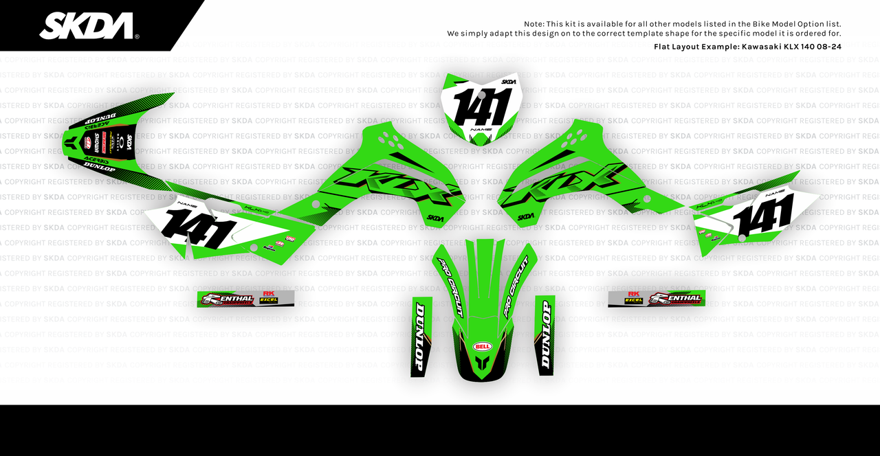 Kawasaki KLX/KDX Graphics Kit - by SKDA Moto Creative