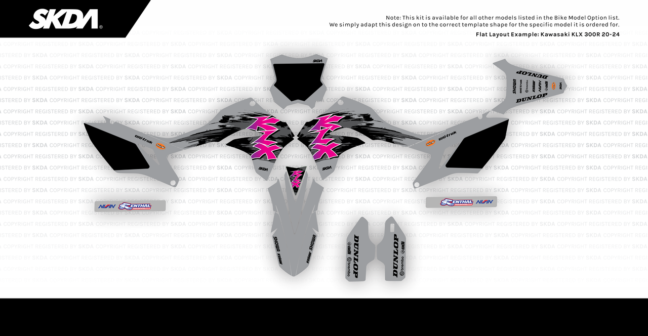 Kawasaki KLX/KDX Graphics Kit - by SKDA Moto Creative