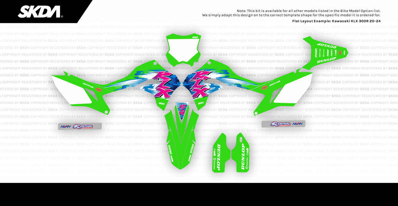 Kawasaki KLX/KDX Graphics Kit - by SKDA Moto Creative