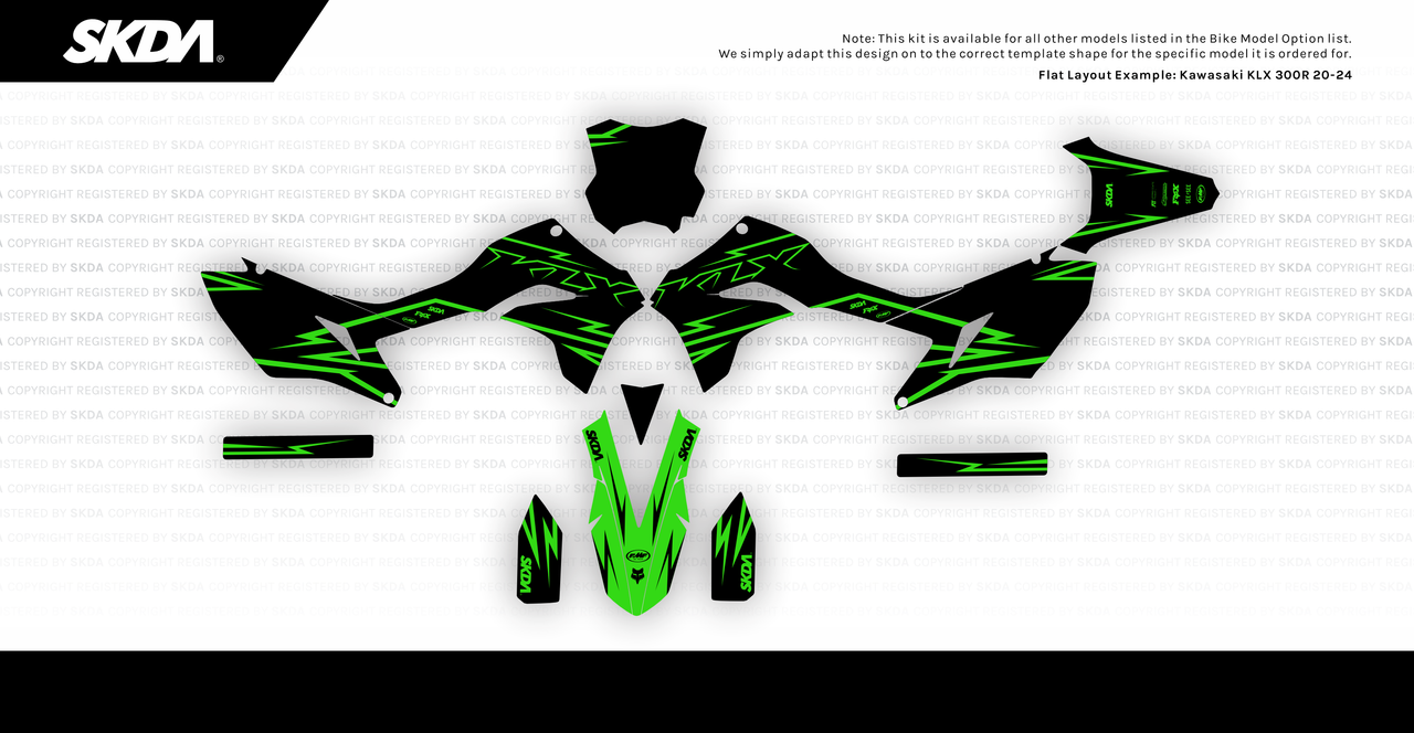 Kawasaki KLX/KDX Graphics Kit - by SKDA Moto Creative
